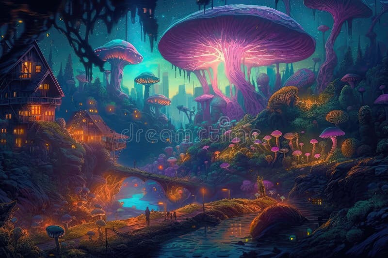 Essence of a Psychedelic Trip, Featuring Vibrant Colors, Swirling ...