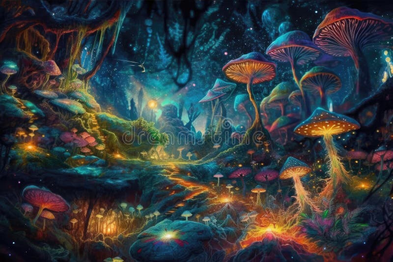 Essence of a Psychedelic Trip, Featuring Vibrant Colors, Swirling ...