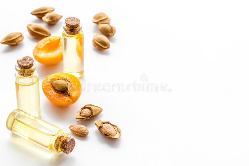 Essential Apricot Kernel Oil with Dried Kernel Stock Image - Image of ...