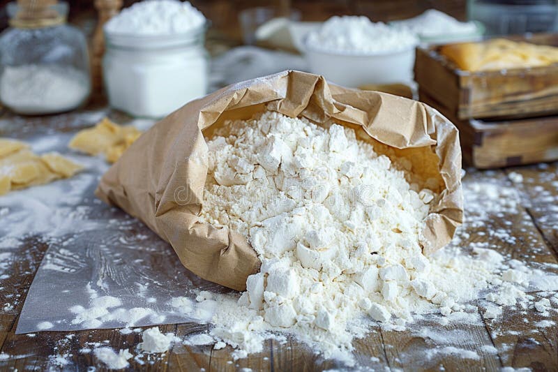 Essential Baking Ingredient Paper Bag Filled with Fresh Flour Stock ...