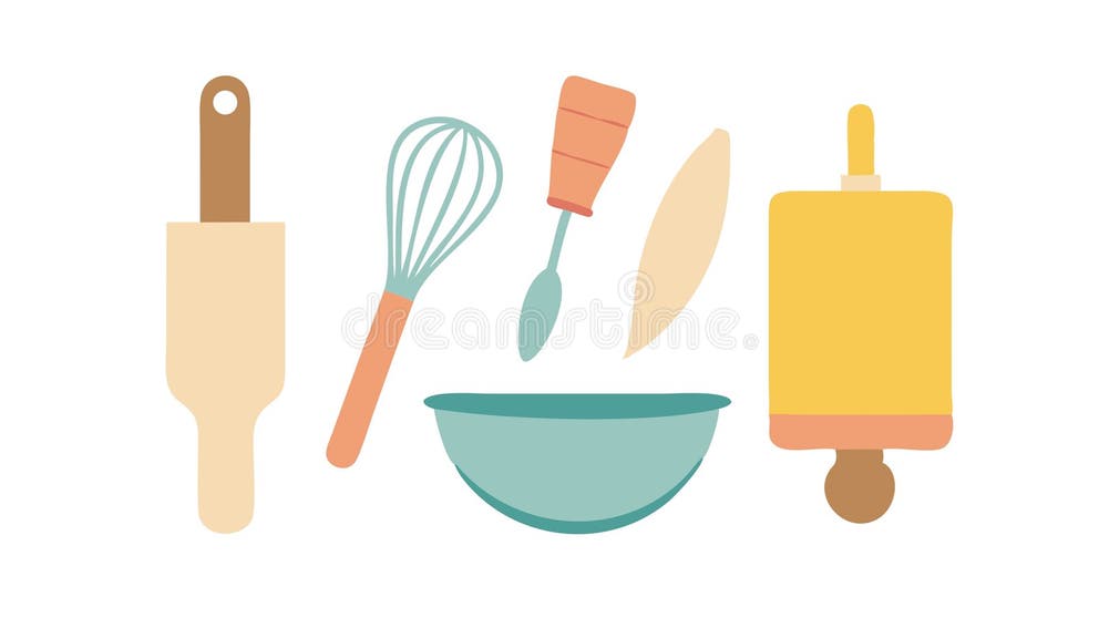 Essential Baking Tools Icon Set for Kitchen Cooking, Vector Design ...