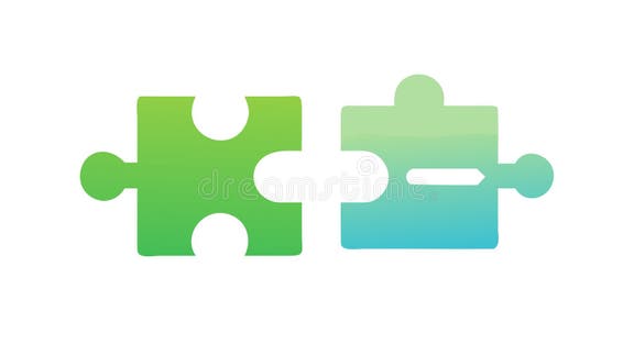 Essential Components: Two Simple Interlocking Puzzle Pieces, Vector ...