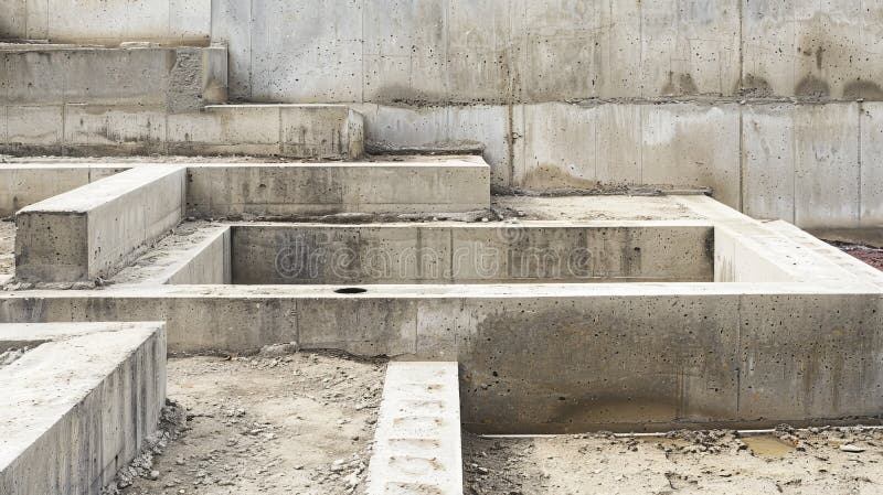 Essential Concrete Foundation Design Sturdy Slabs Stock Illustrations ...