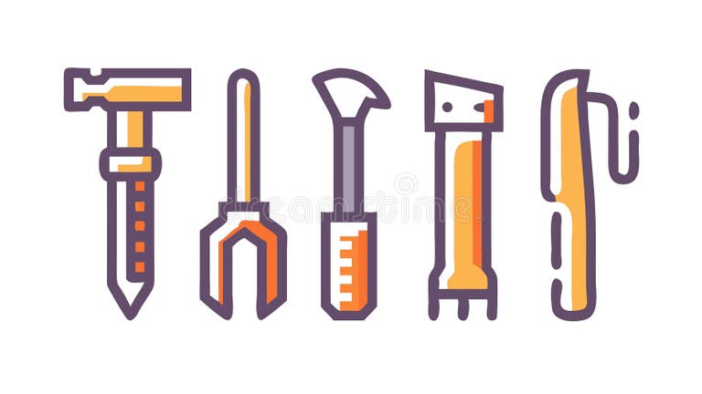 Essential Construction and Building Tools, Handy, Vector Design ...
