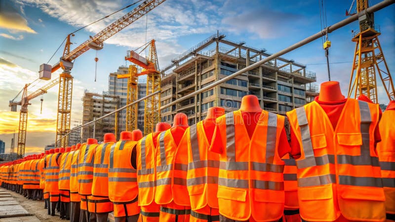 Essential Construction Safety Vests Bright Orange HighVisibility ...