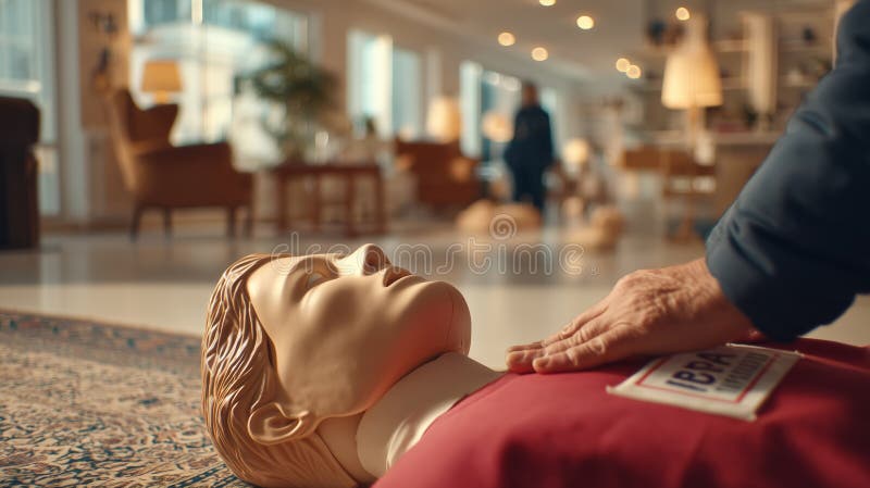 Essential CPR Training with Dummy in Modern Learning Environment Stock ...