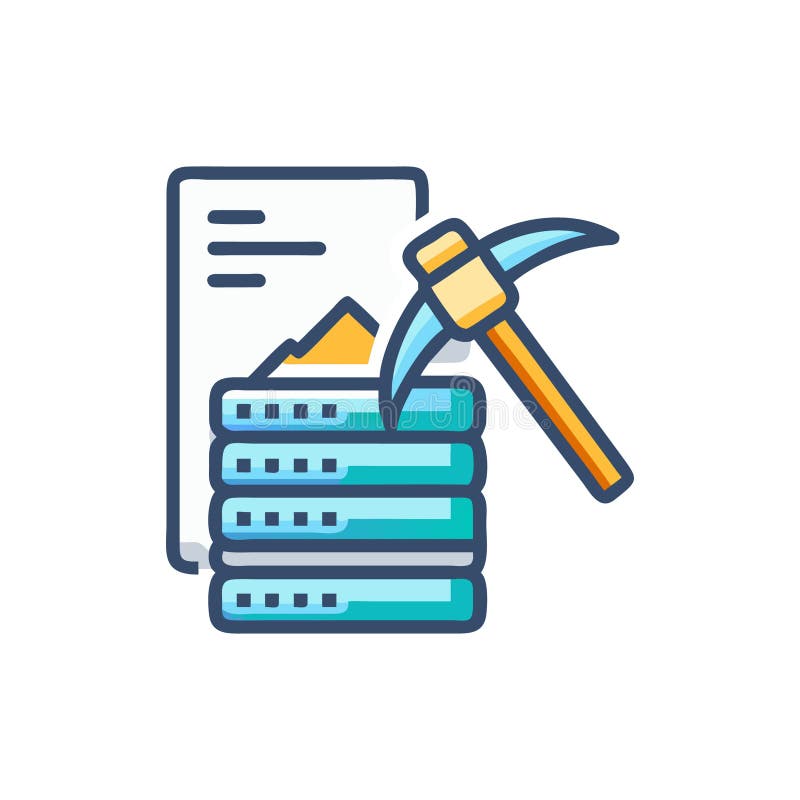 Essential Data Mining Icon for Insights Generation Stock Illustration ...