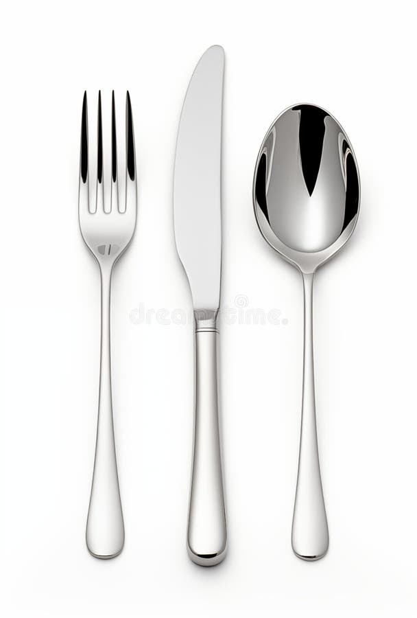 Essential Dining Utensils Displayed on a White Background, Featuring a ...