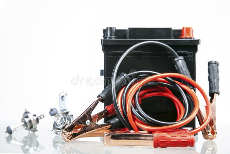 Essential Elements in Any Car. Isolated on White Stock Image - Image of ...