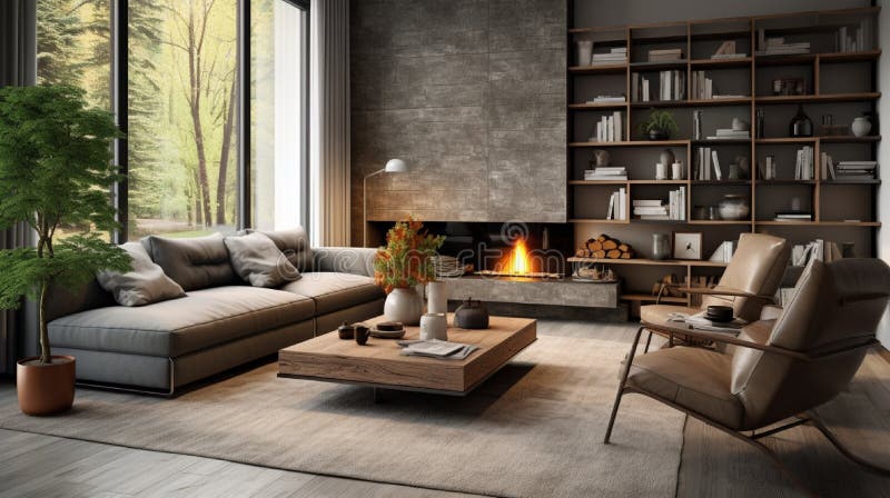 10 Essential Elements of a Modern Cozy Living Room Stock Illustration - Illustration of empty ...