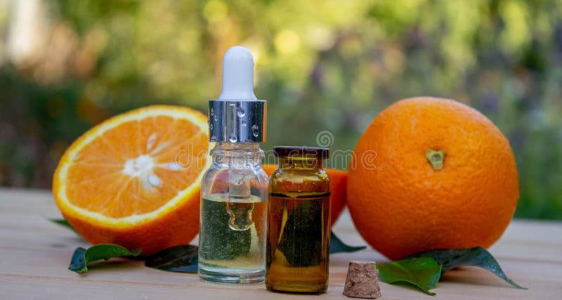 Essential Extract of Orange Oil Stock Photo - Image of aroma, treatment ...