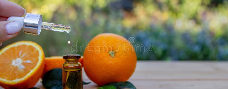 Essential Extract of Orange Oil Stock Image - Image of extract, therapy ...