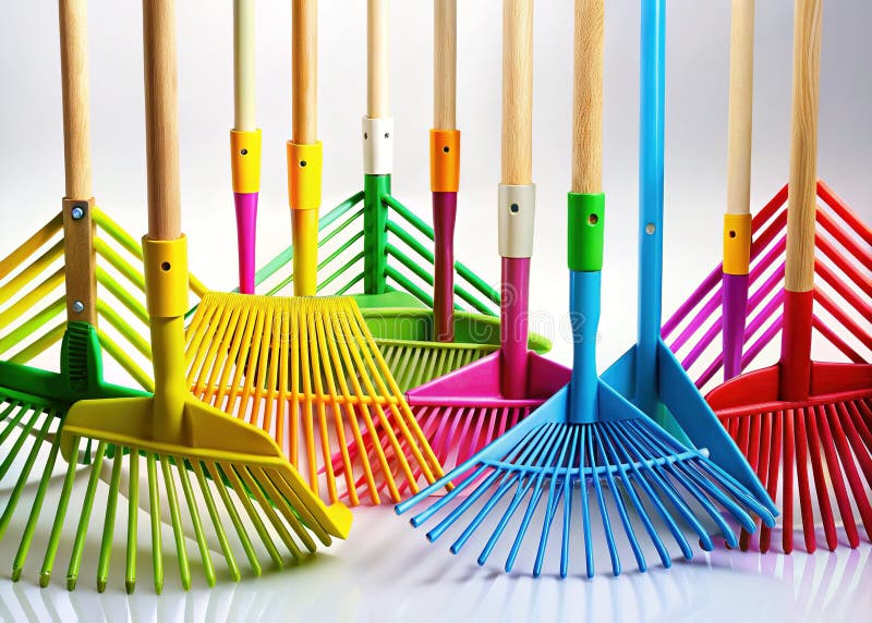 Essential Garden Rakes for Spring Fall Landscaping Isolated Tools for ...