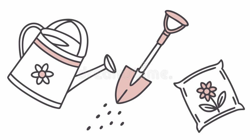 Essential Gardening Tools Icon Vector Illustration, Watering and ...