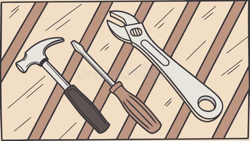 Essential Hand Tools, Hammer, Wrench, and Screwdriver, Vector Design ...