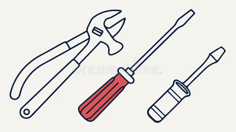Essential Hand Tools, Pliers and Screwdrivers, for Repair, Vector ...
