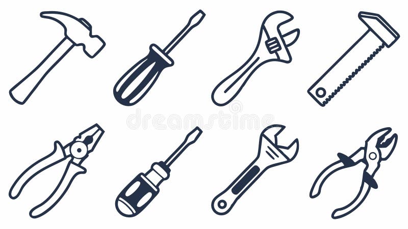 Essential Hand Tools Set Vector Icons, Repair and DIY, Vector Design ...