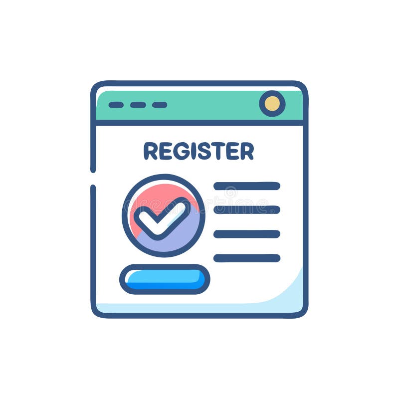 Essential Icons for Registration Processes Stock Illustration ...