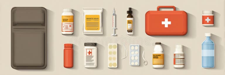 Essential Items for a First Aid Kit Organized in a Neutral-Themed ...