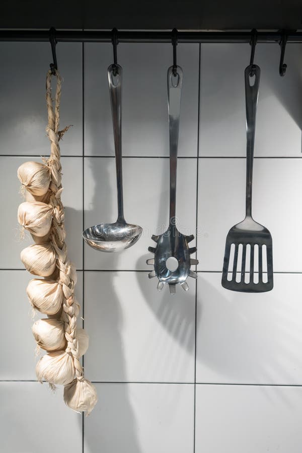 Essential Kitchen Utensils and Decorative Artificial Garlic Chain ...