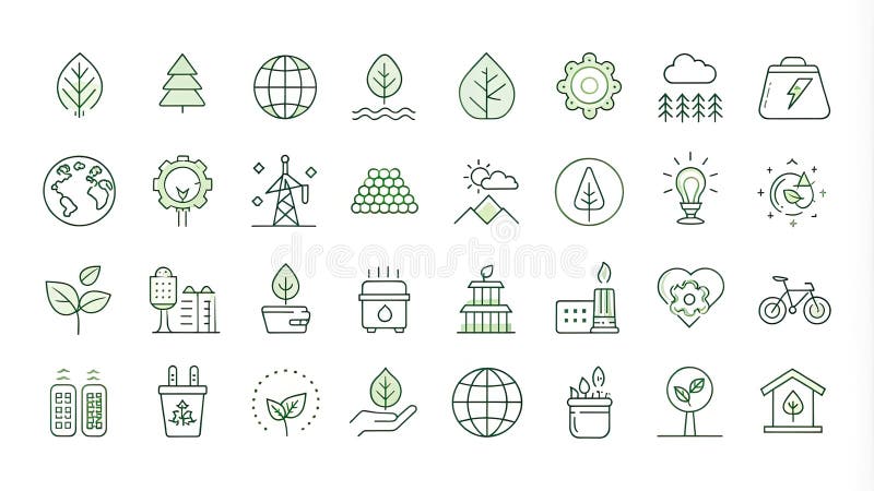 50 Essential Line Art Icons for a Sustainable Future Visualizing ...