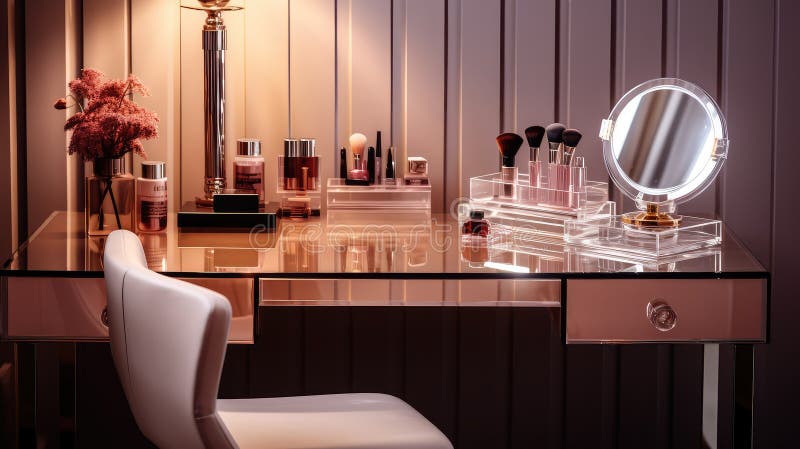 Essential makeup table stock illustration. Illustration of simplicity ...