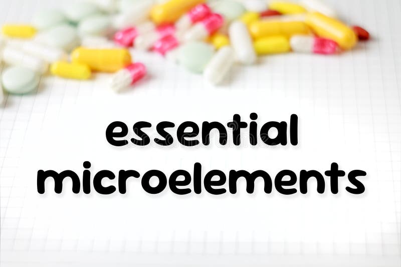 Essential Microelements Names of a Group of Vitamin Drugs Stock Photo ...