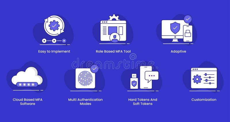 Essential Multi-Factor Authentication Icons Stock Vector - Illustration ...