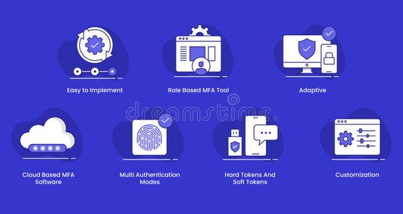 Essential Multi-Factor Authentication Icons Stock Vector - Illustration ...