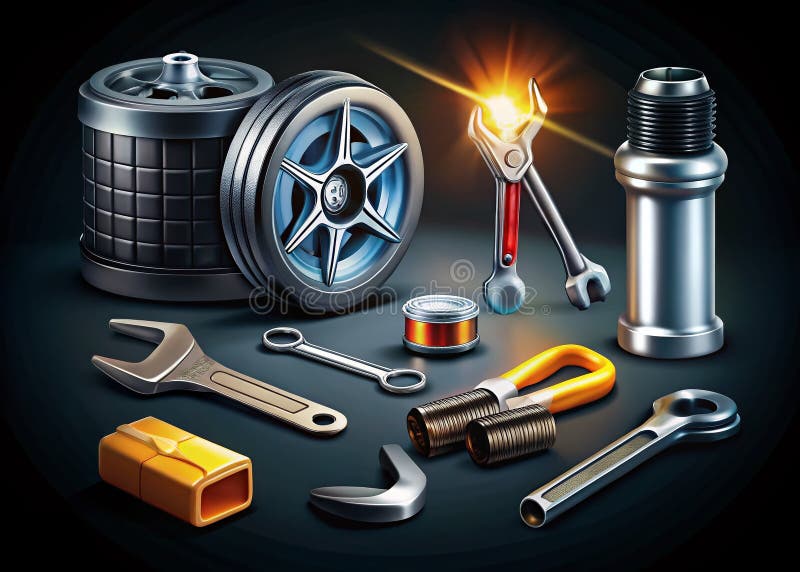 Essential Nighttime Car Maintenance Icons a Comprehensive Set for ...