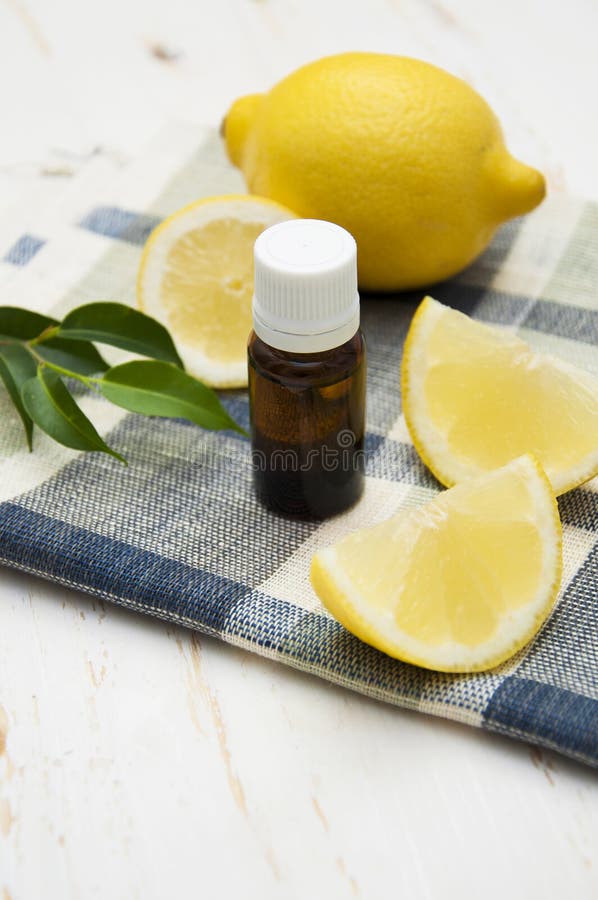 Aromatherapy with Lemon and Lavender Stock Photo - Image of twig ...