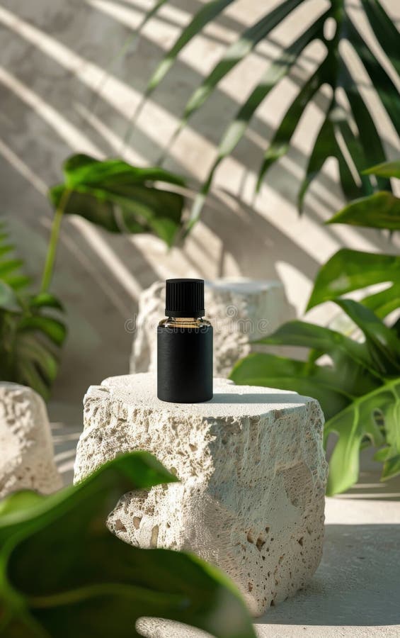Essential Oil Bottle on Rock Stock Image - Image of health, wellbeing ...