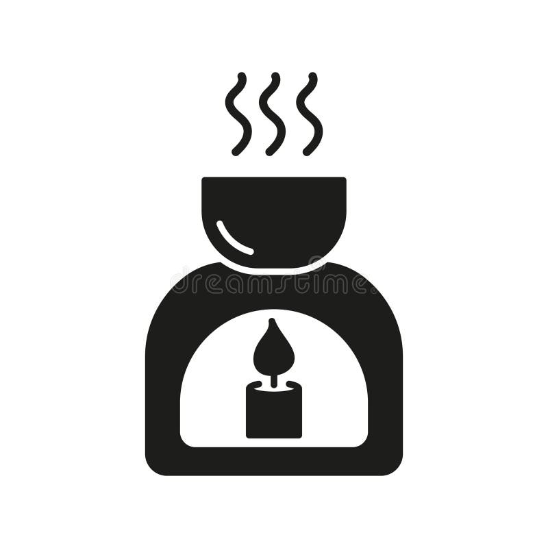 Essential Oil Burner Silhouette Icon. Aromatherapy for Relaxation and ...