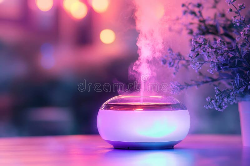 Essential Oil Diffuser Releasing Aromatic Mist in a Calming Indoor ...