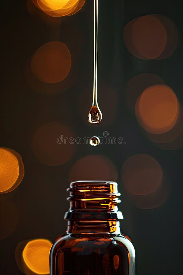 Essential Oil Drips into the Bottle. Selective Focus Stock Illustration ...