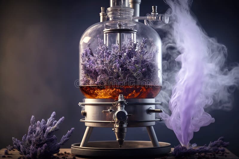 Essential Oil Extraction with Distillery Machine. Stock Illustration ...