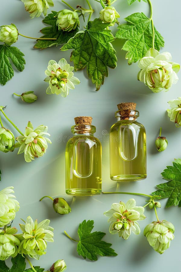 Essential Oil of Hops Top View. Selective Focus Stock Image - Image of ...