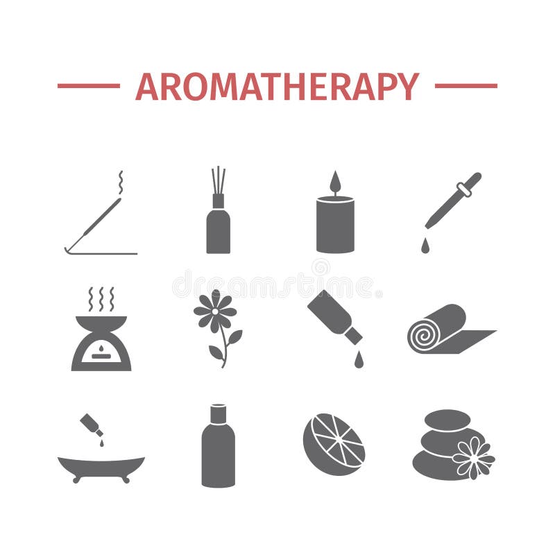 Essential Oil Icon. Aromatherapy Oils Set. Vector Stock Illustration ...
