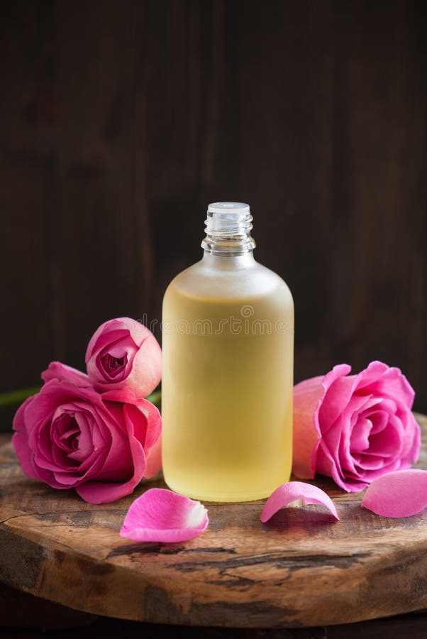 Essential Oil and Rose Flowers Aromatherapy Spa Perfumery Stock Photo ...