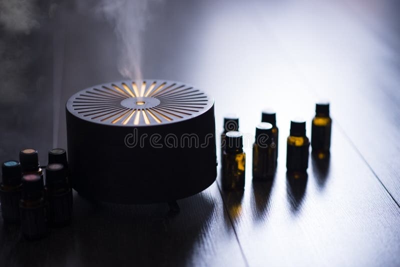 Essential Oils Diffuser Background with Air Mist Stock Image - Image of ...