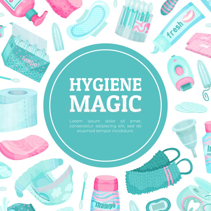 Essential Personal Hygiene Items Banner Design Vector Template Stock ...