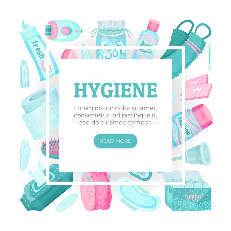 Essential Personal Hygiene Items Banner Design Vector Template Stock ...