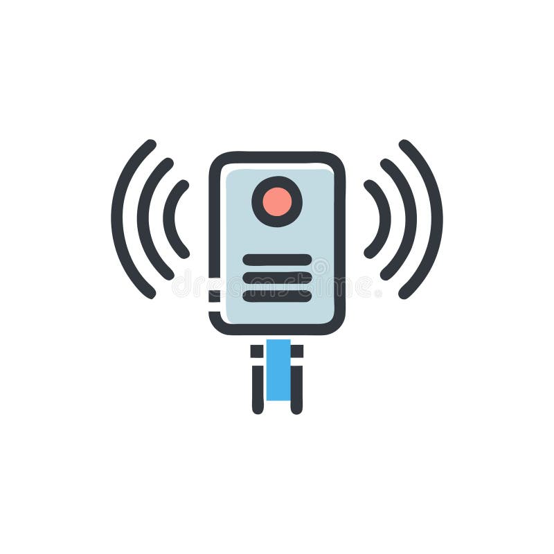 Essential Sensor Icon for Monitoring Stock Image - Illustration of ...