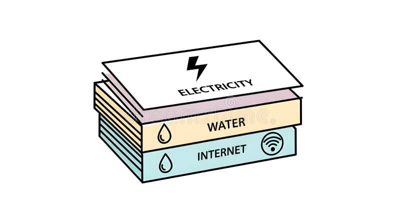 Essential Services Stack: Electricity, Water, Internet, Modern ...