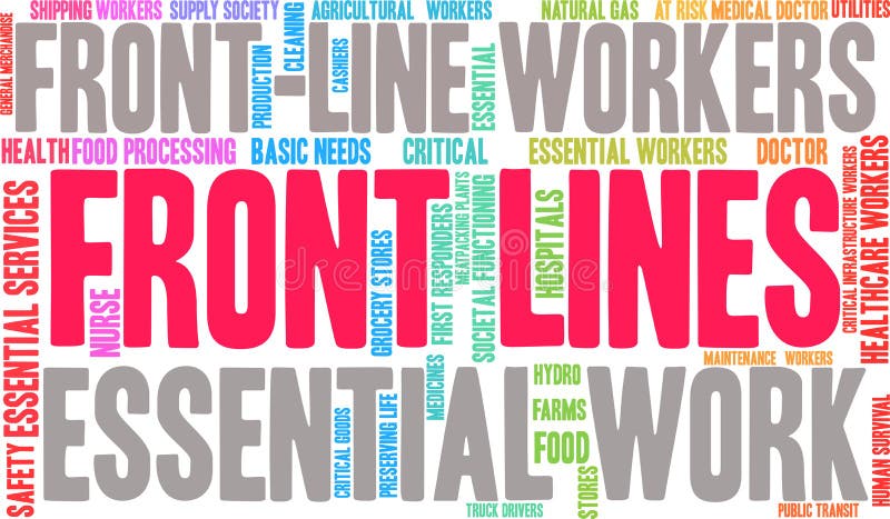 Front Lines Word Cloud stock vector. Illustration of cashiers - 208072238