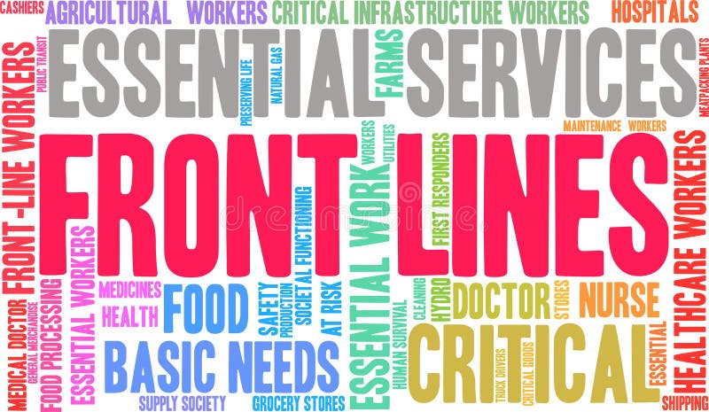 Front Lines word cloud stock vector. Illustration of front - 208072237