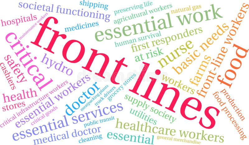 Front Lines word cloud stock vector. Illustration of meatpacking ...