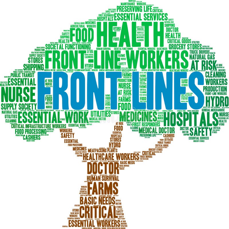 Front Lines word cloud stock vector. Illustration of essential - 208072337