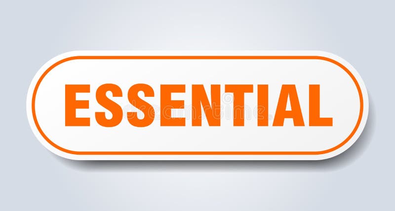 Essential Button. Sticker. Banner. Rounded Glass Sign Stock Vector ...