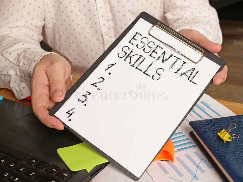 Essential Skills are Shown Using the Text Stock Photo - Image of ...